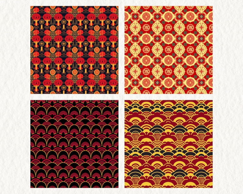 Asian Background Pattern Seamless Digital Papers - Printable Scrapbook ...