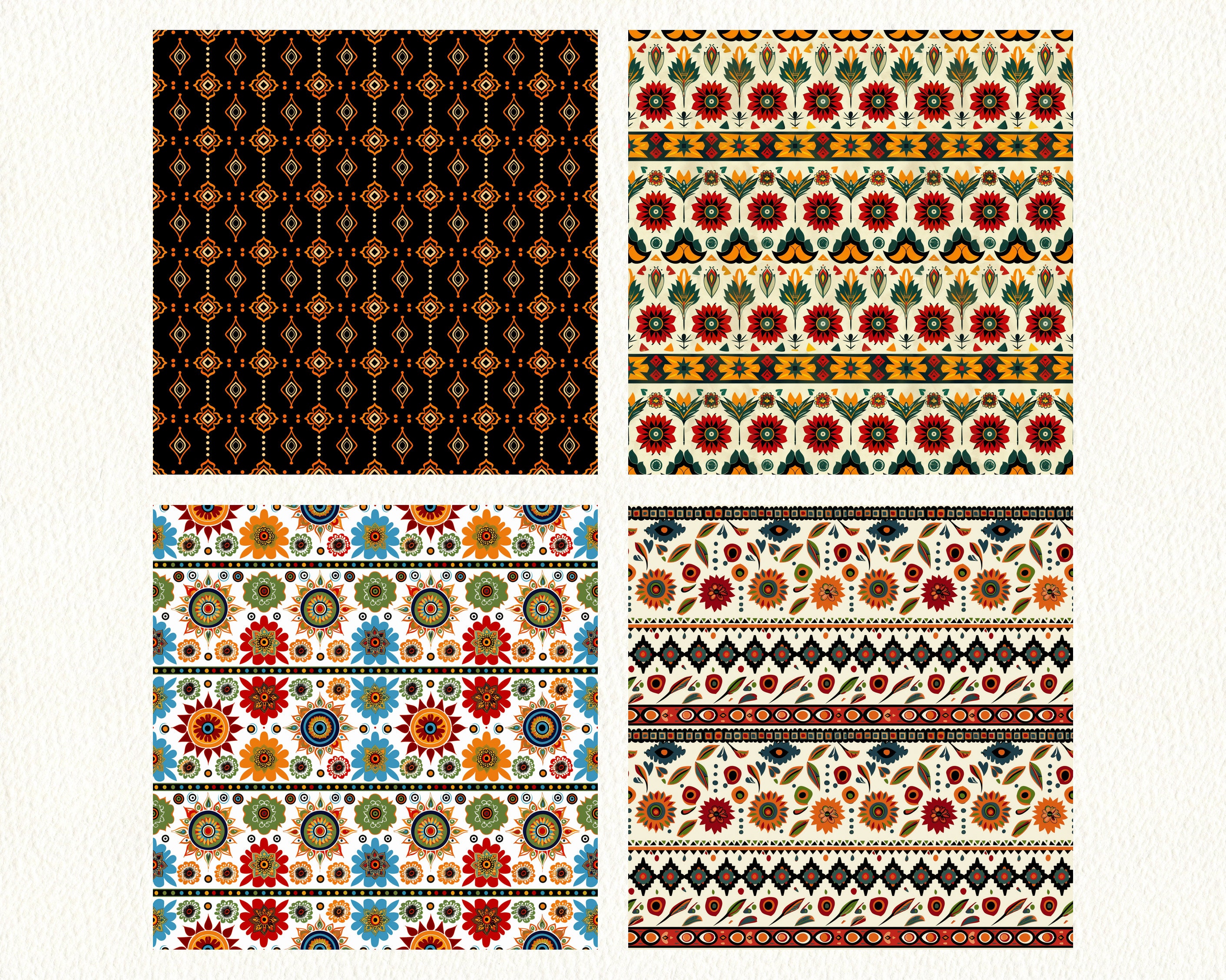 Indian Pathways Pattern Seamless Digital Papers - Printable Scrapbook ...