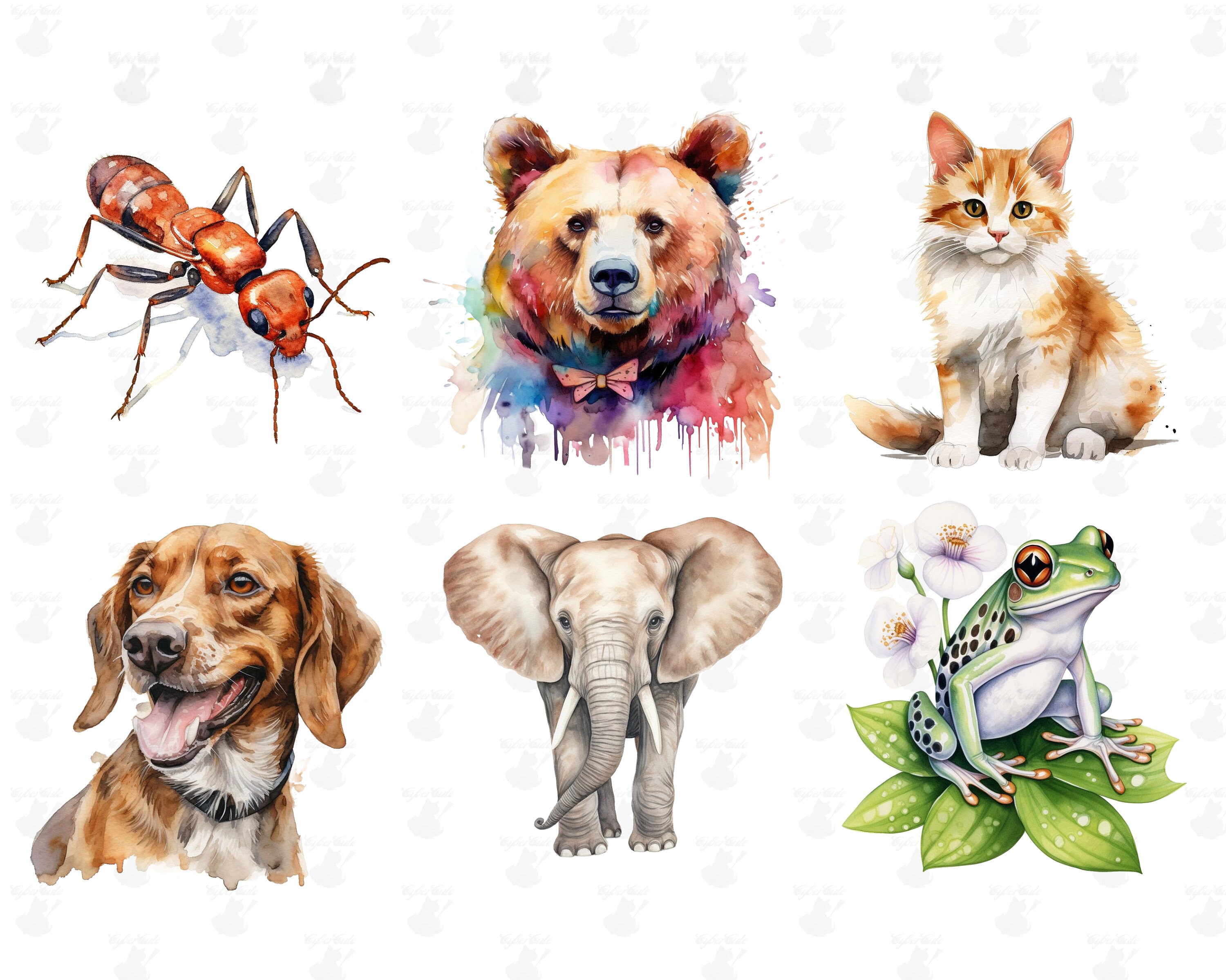 Animal A to Z, Alphabet Digital Printable Clipart Bundle PNG Formats ...
