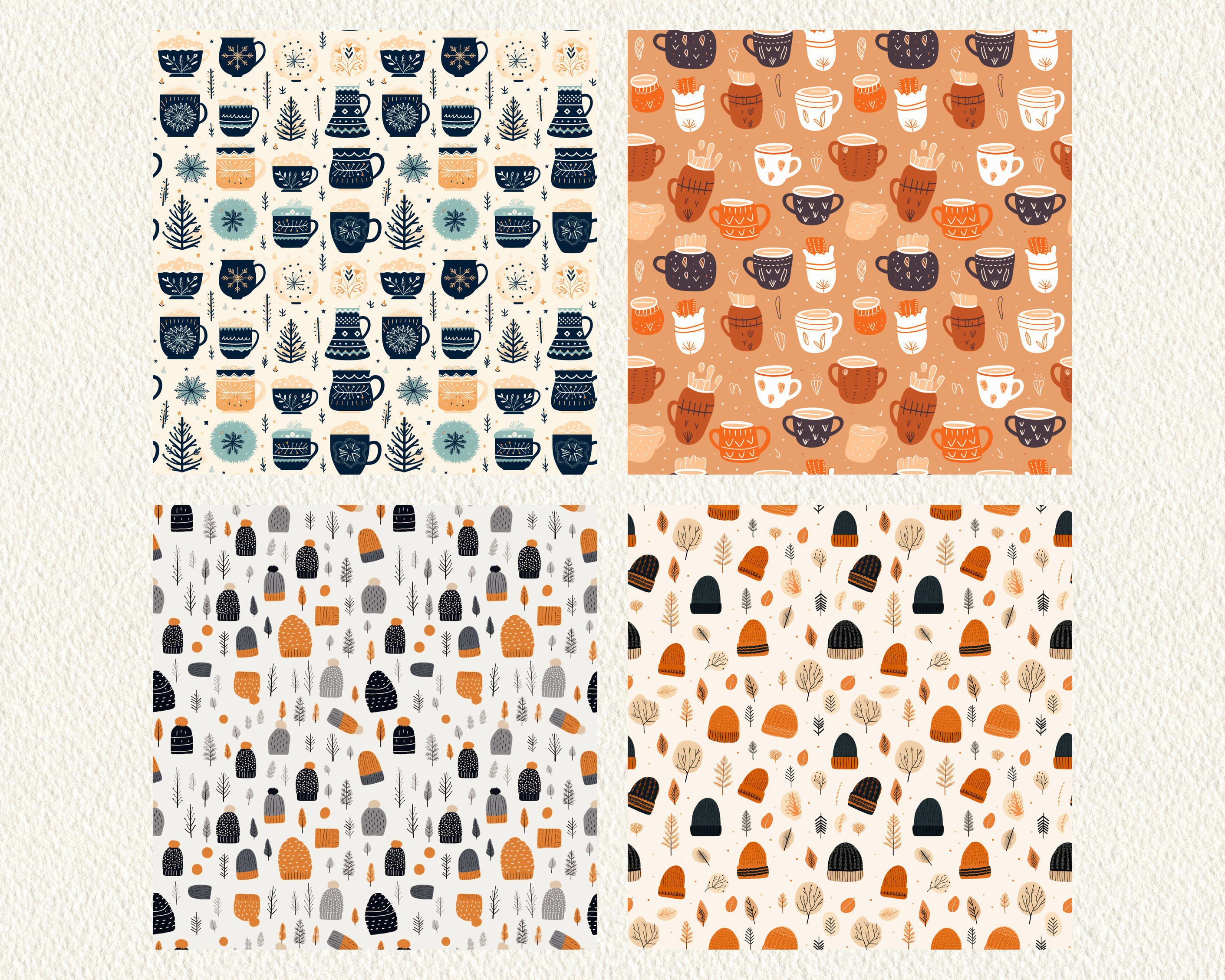 Warm and Cozy Pattern Seamless Digital Papers - Tile Patterns Printable ...