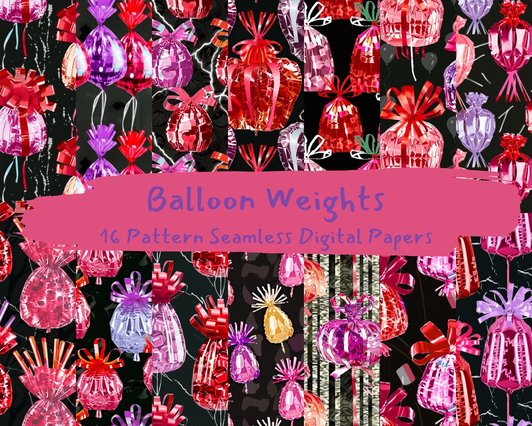 Balloon Weights Pattern Seamless Digital Papers - Printable Scrapbook ...