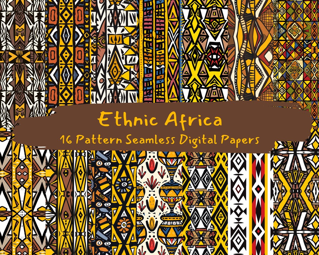Ethnic Africa Pattern Seamless Digital Papers - Printable Scrapbook ...