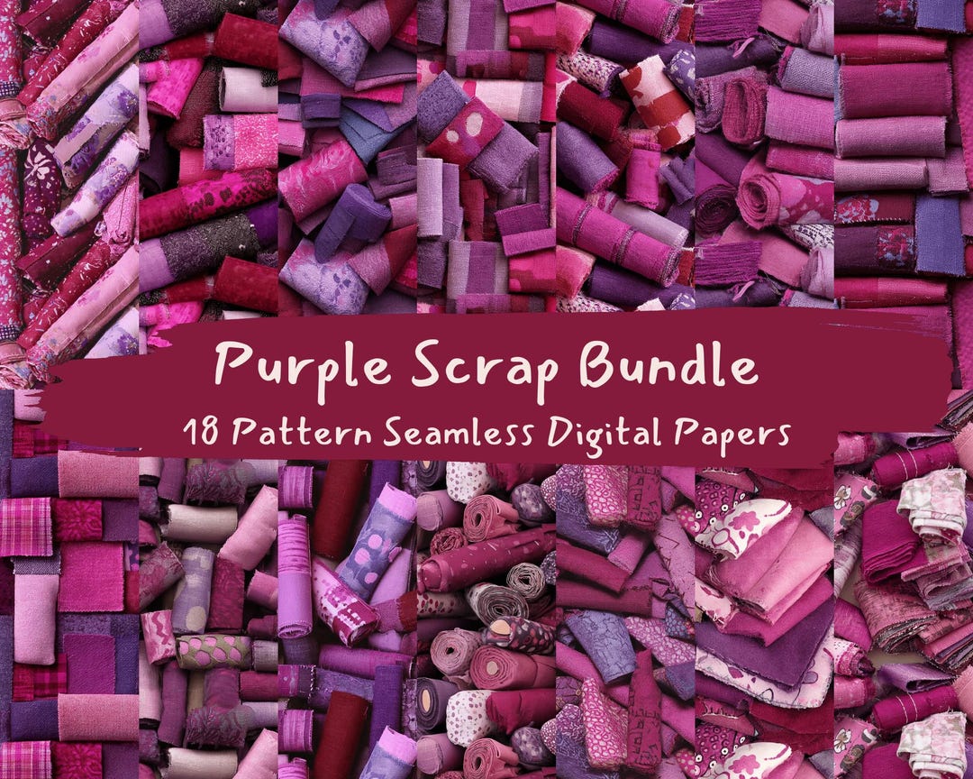 Purple Scrap Bundle Pattern Seamless Digital Papers - Printable ...