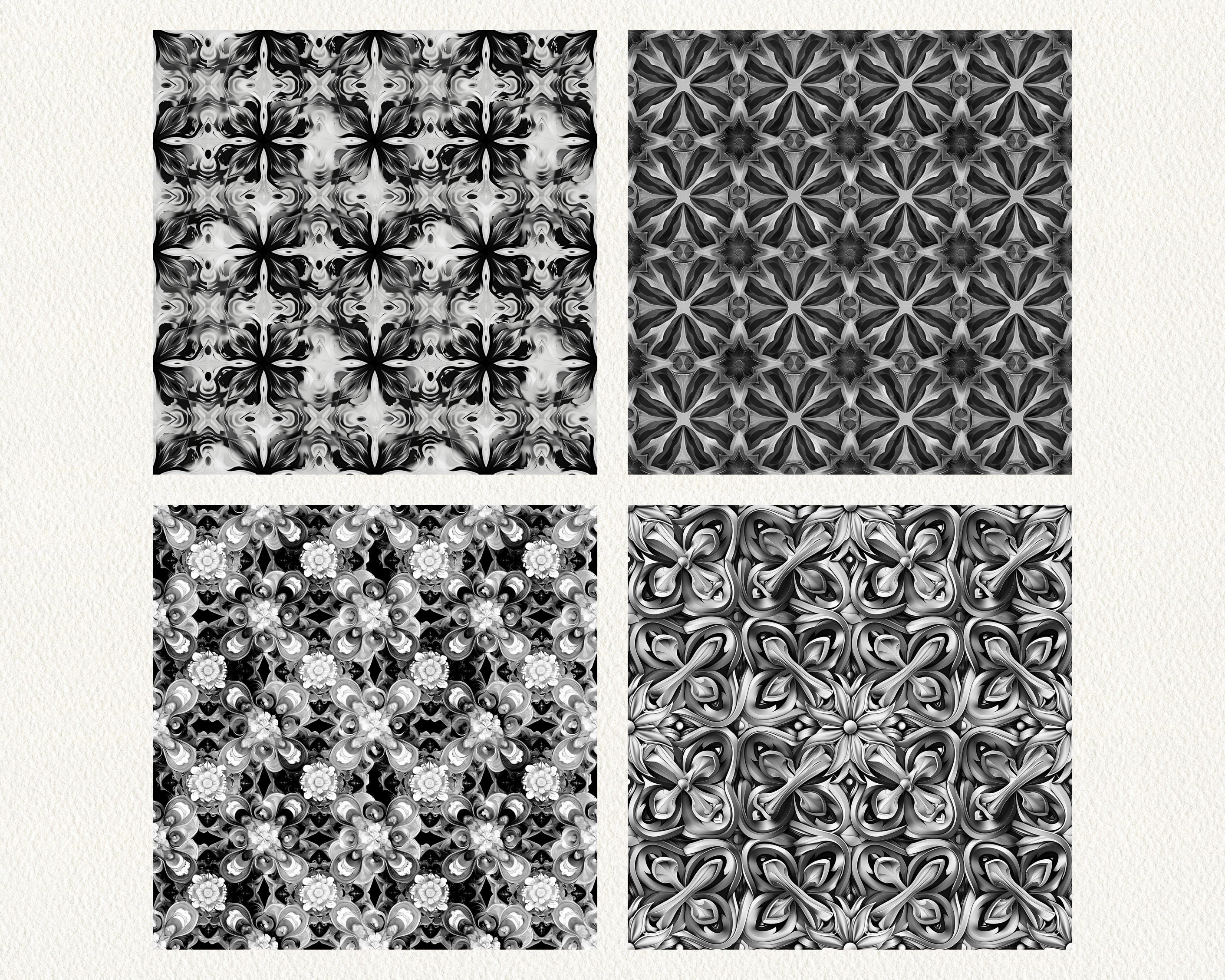 Edvard Munch Grayscale Pattern Seamless Digital Papers - Printable ...