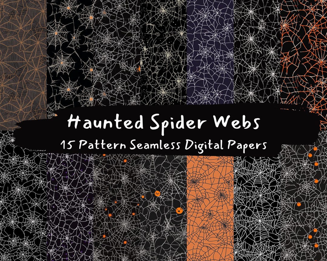 Haunted Spider Webs Pattern Seamless Digital Papers - Printable ...