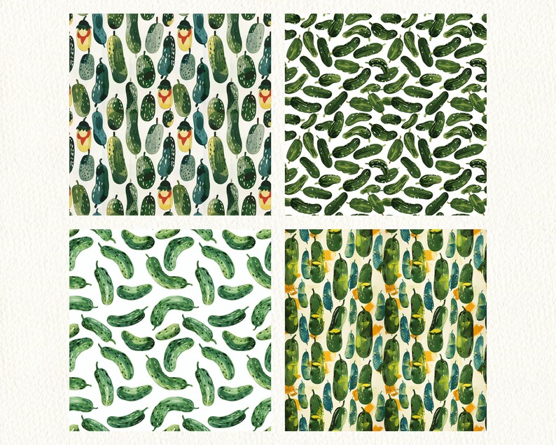 Summer Pickle Pattern Seamless Digital Papers Printable Scrapbook Paper ...