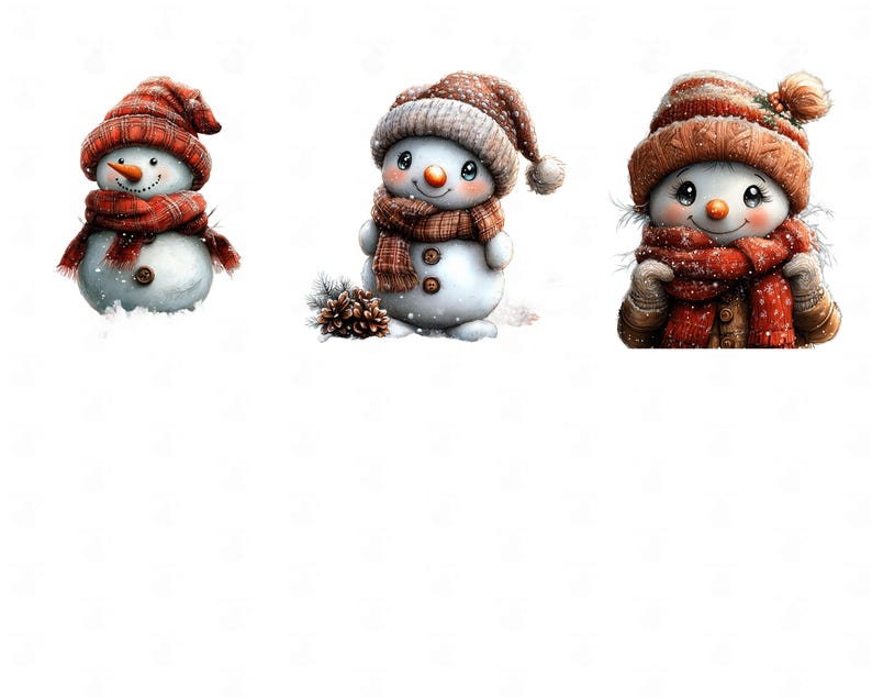 Cute Snowman Printable Clipart, Png Format, Transparent Background ...