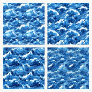 Ocean Blue Pattern Seamless Digital Papers - Printable Scrapbook Paper ...