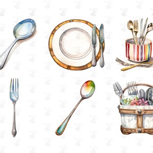 Silverware, Digital Printable Clip Art Graphics in PNG Format ...