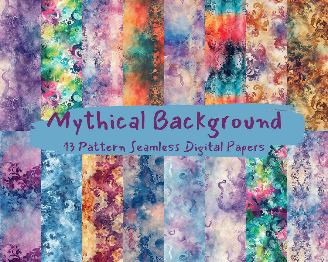 Mythical Background Pattern Seamless Digital Papers - Tile Patterns ...