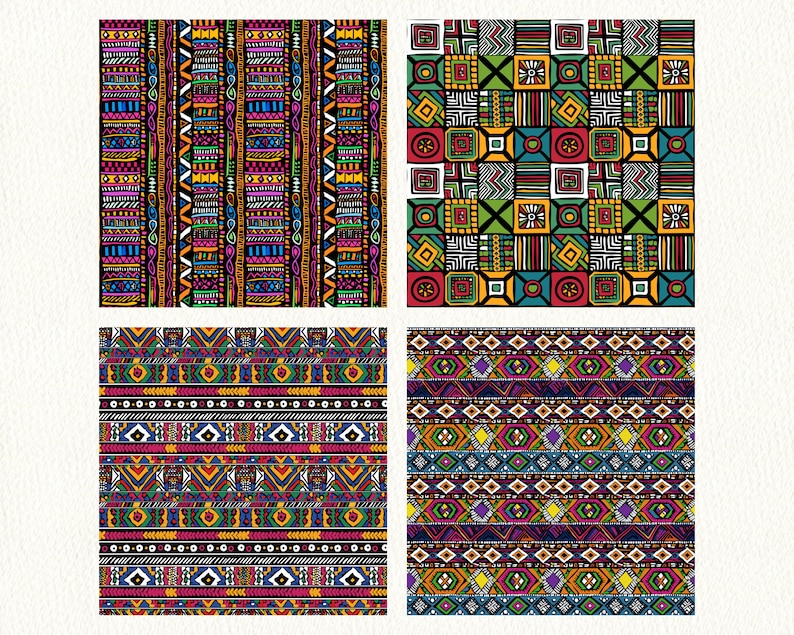 Zulu Triba Pattern Seamless Digital Papers - Printable Scrapbook Paper ...