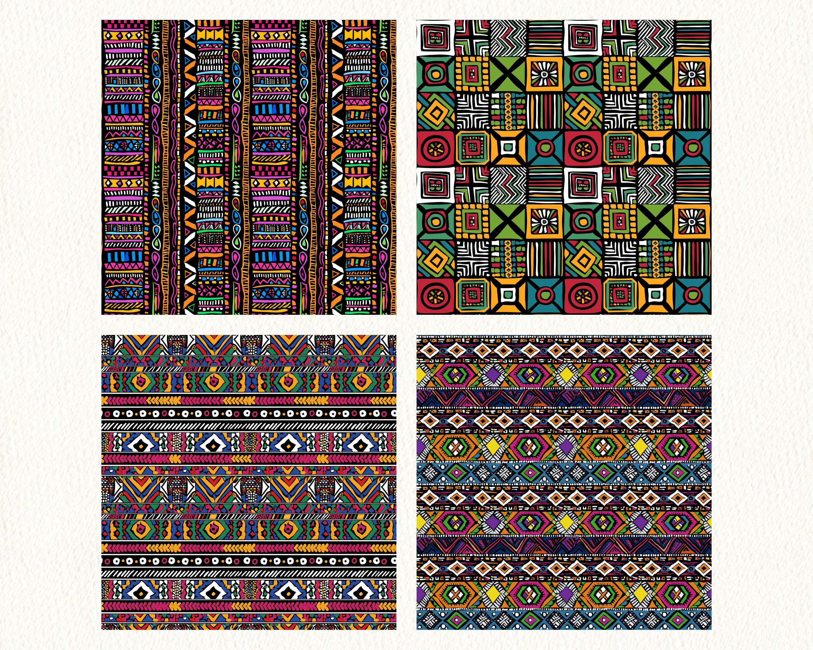 Zulu Triba Pattern Seamless Digital Papers - Printable Scrapbook Paper ...