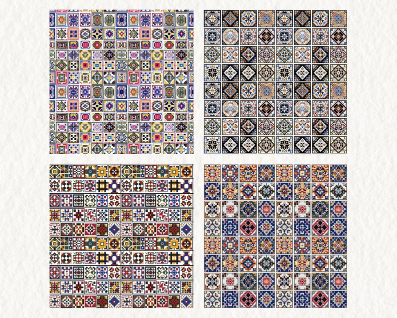 Cross Stitch Pattern Seamless Digital Papers - Printable Scrapbook ...
