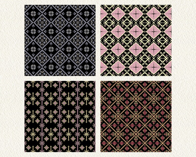 Gothic Cross Pattern Seamless Digital Papers Printable Scrapbook Paper ...