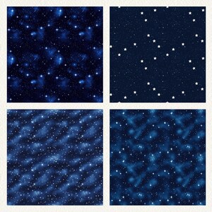 Starry Night Pattern Seamless Digital Papers - Printable Scrapbook ...