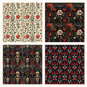 Love as a Gothica Pattern Seamless Digital Papers - Printable Scrapbook ...