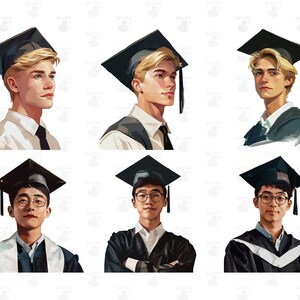 Graduation Boy Digital Printable Clipart Bundle in PNG Format ...