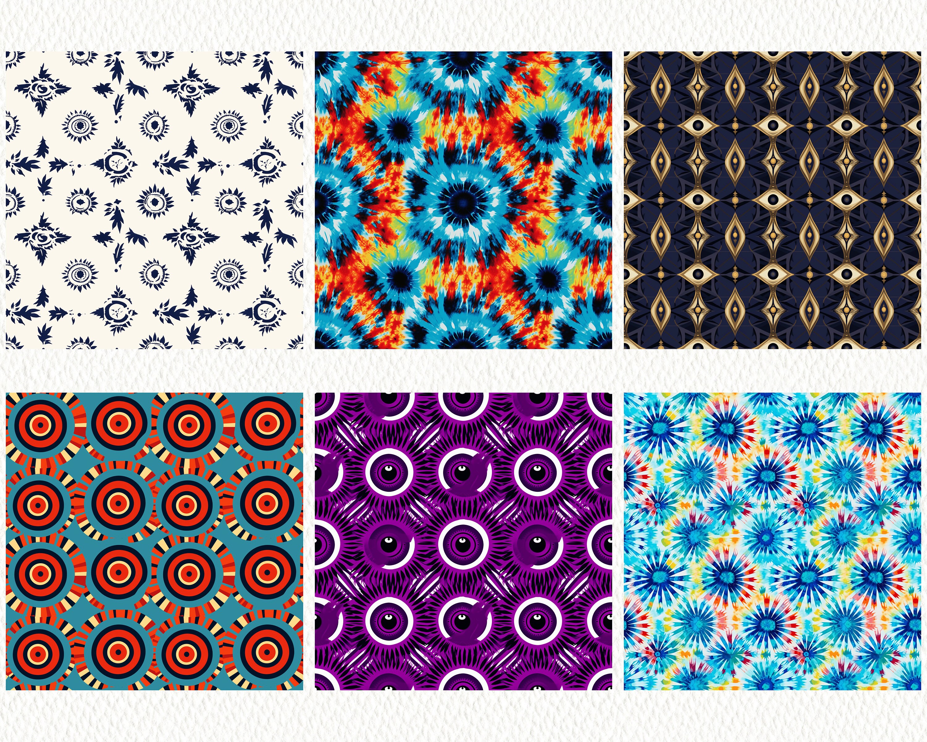 Bull's Eye Pattern Seamless Digital Papers Seamless Tile Patterns ...