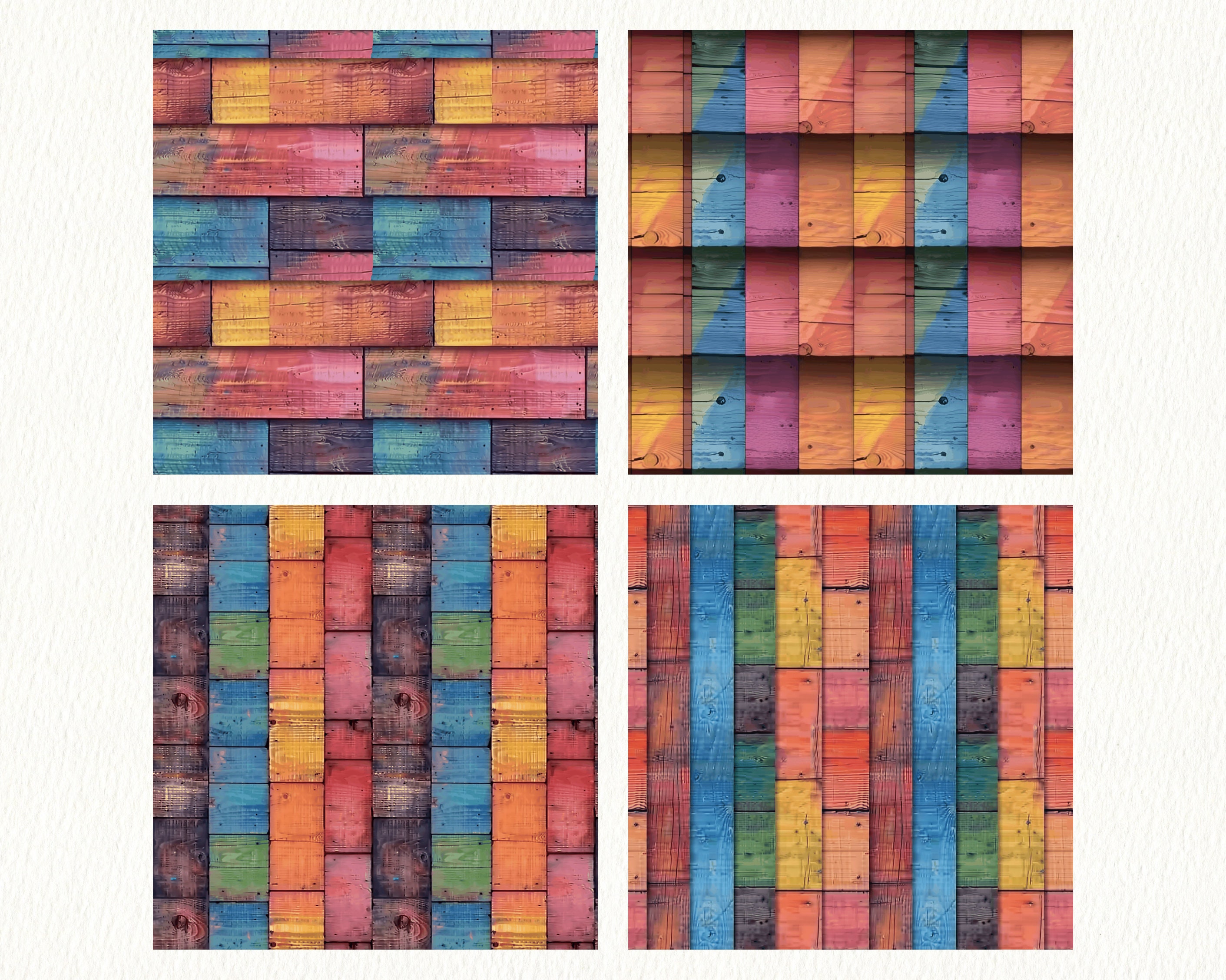 Rainbow Wood Textures Pattern Seamless Digital Papers Printable ...