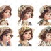 Vintage Little Girl Digital Printable Clipart Bundle in PNG Format ...