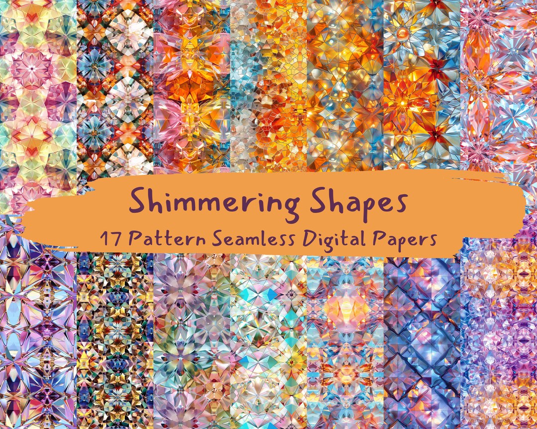 Shimmering Shapes Pattern Seamless Digital Papers - Printable Scrapbook ...