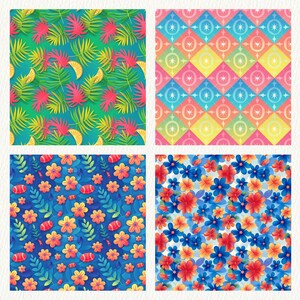 Gradient Summer Pattern Seamless Digital Papers - Printable Scrapbook ...
