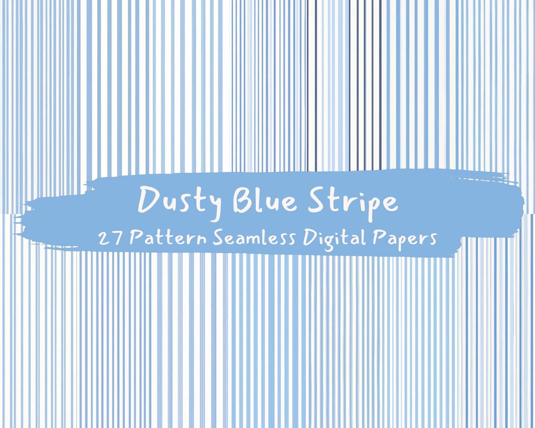 Dusty Blue Stripe Pattern Seamless Digital Papers - Printable Scrapbook ...
