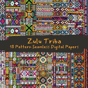 Zulu Triba Pattern Seamless Digital Papers Printable Scrapbook Paper ...