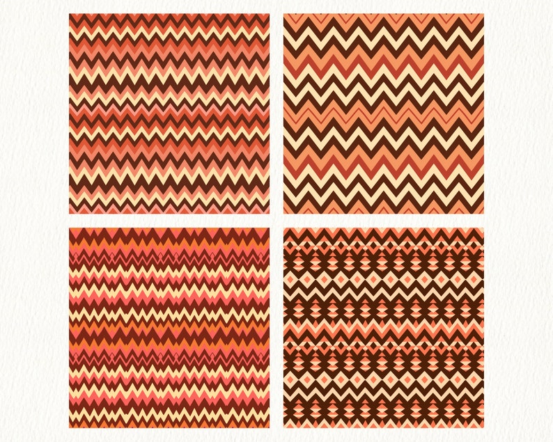 Zigzag Tradition Pattern Seamless Digital Papers Printable Scrapbook ...
