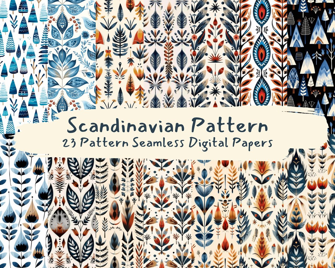 Scandinavian Pattern Pattern Seamless Digital Papers - Printable ...