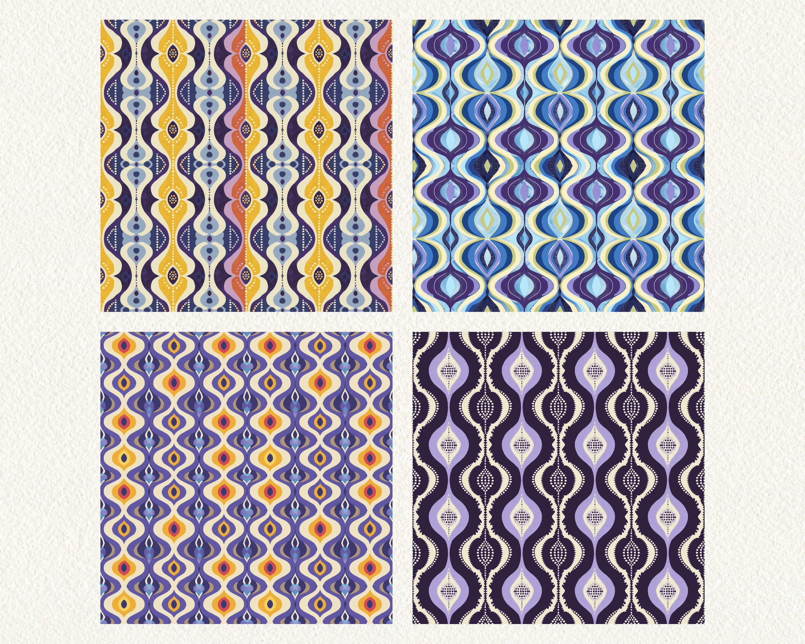 Raster Dots Ogee Pattern Seamless Digital Papers - Printable Scrapbook ...