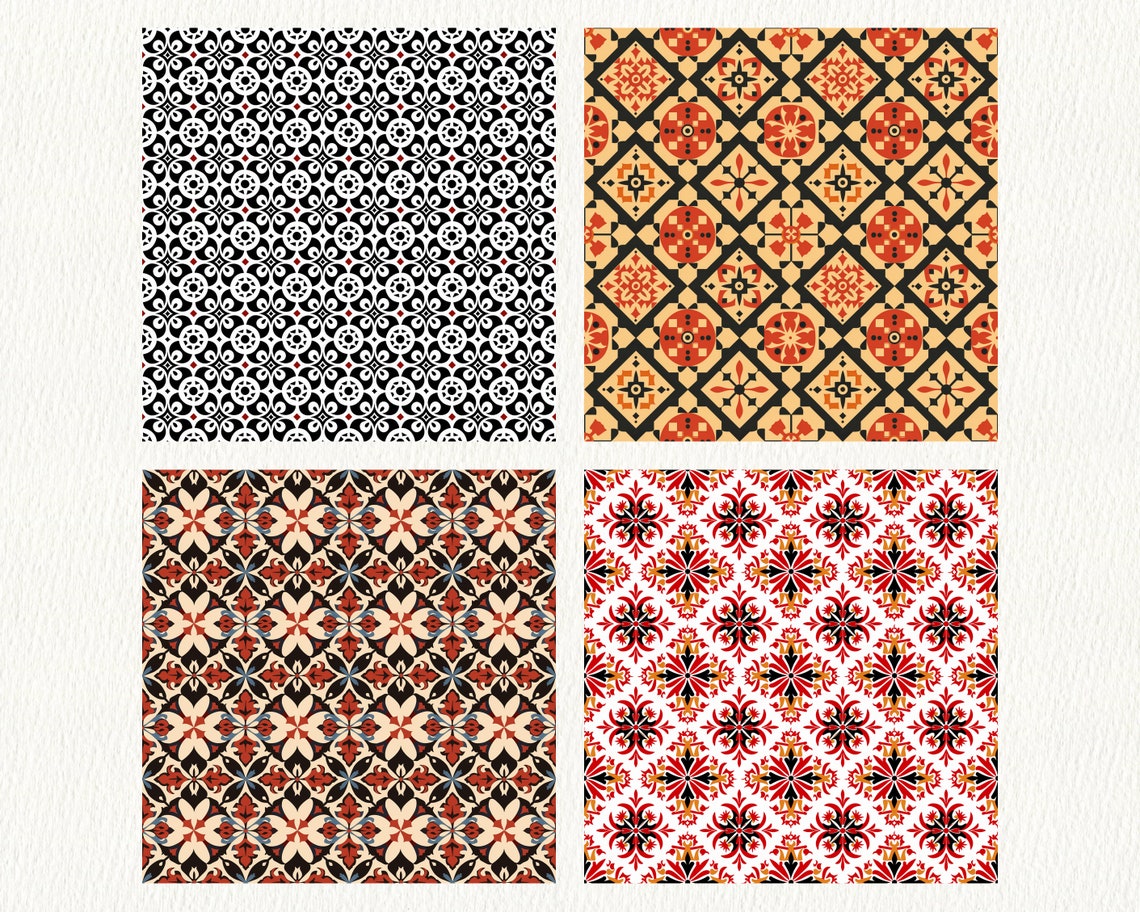 Serbian Monastery Pattern Seamless Digital Papers - Printable Scrapbook ...