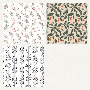 Christmas Sprigs Pattern Seamless Digital Papers - Printable Scrapbook ...