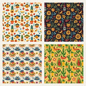 Cinco De Mayo Pattern Seamless Digital Papers - Printable Scrapbook ...