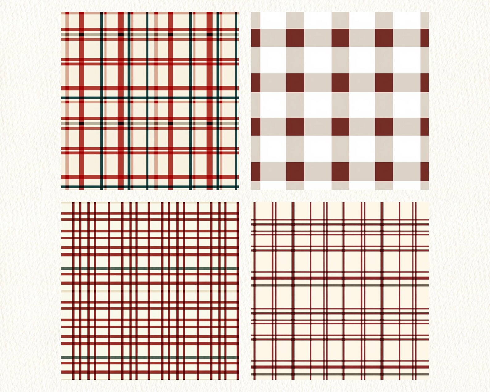 Mini Plaid Pattern Seamless Digital Papers - Printable Scrapbook Paper ...