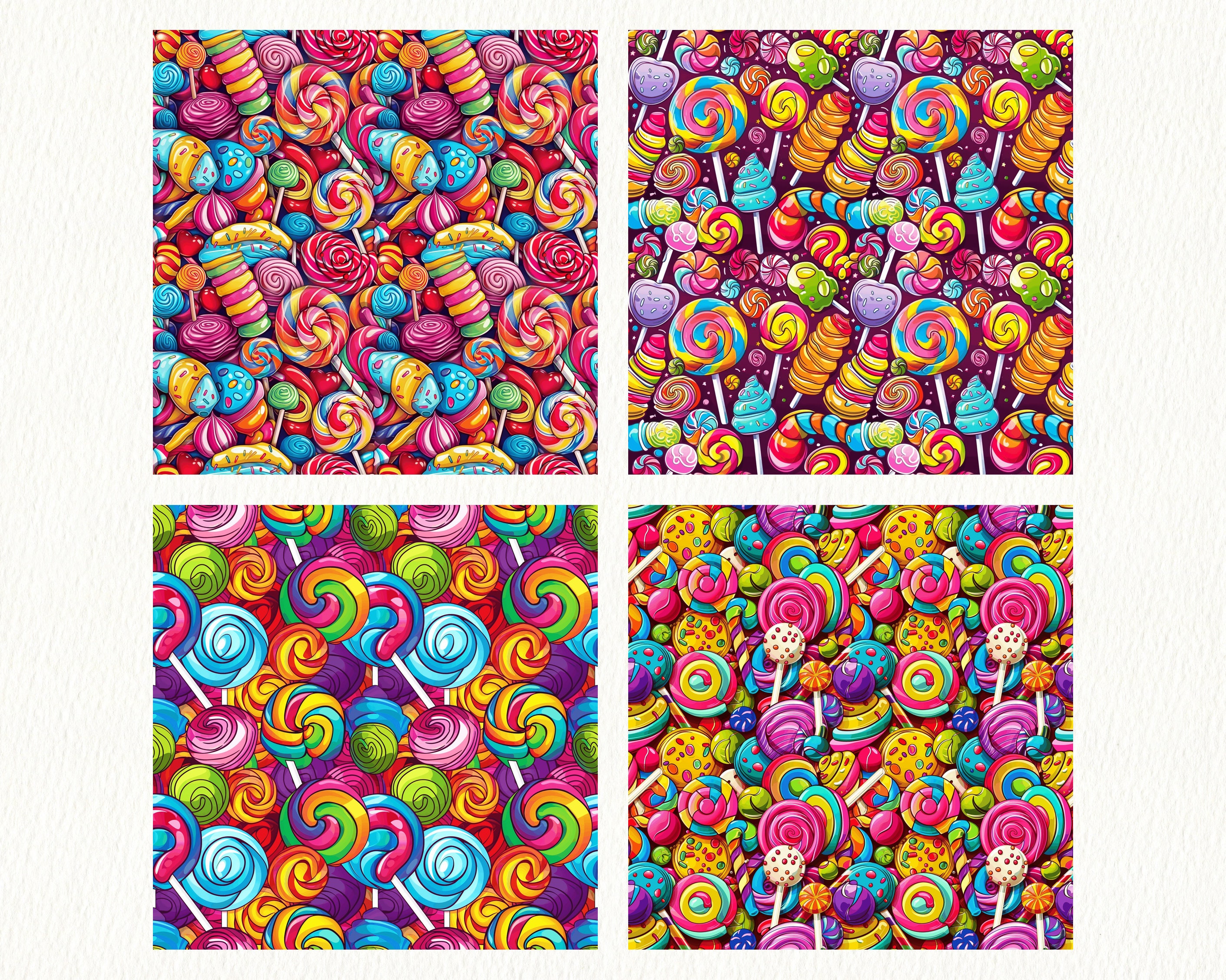 Candy Lollipop Pattern Seamless Digital Papers Printable Scrapbook ...