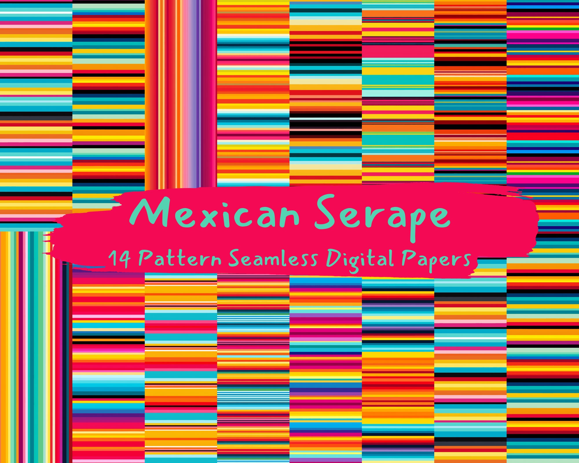 Mexican Serape Pattern Seamless Digital Papers - Tile Patterns ...