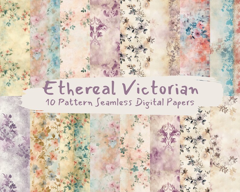 Ethereal Victorian Pattern Seamless Digital Papers Pink - Etsy