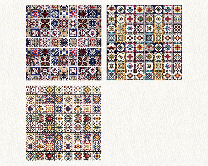 Cross Stitch Pattern Seamless Digital Papers - Printable Scrapbook ...