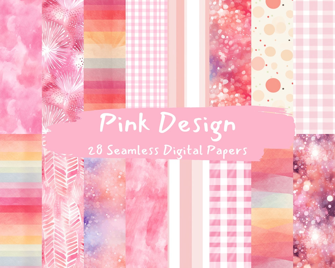 Pink Design Pattern Seamless Digital Papers - Tile Patterns Printable ...