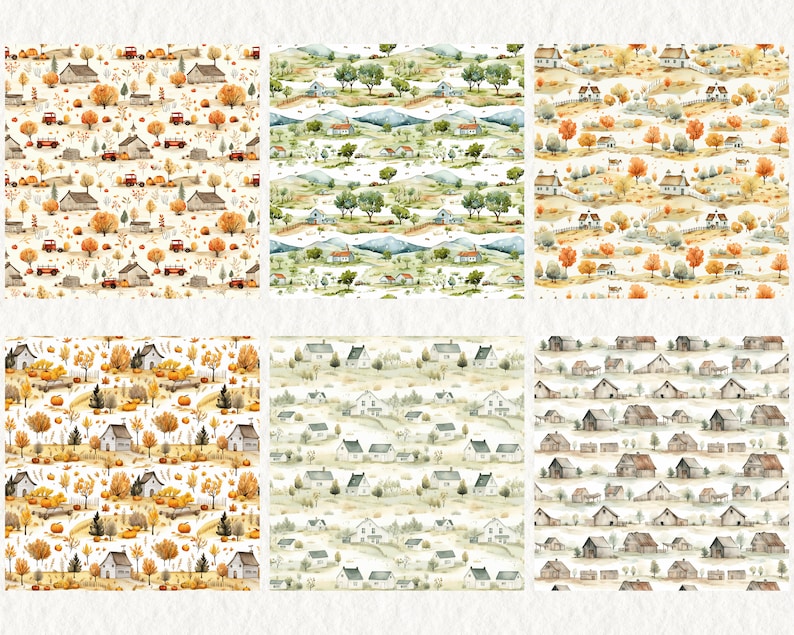 Rustic Farmhouse Pattern Seamless Digital Papers Tile Patterns ...