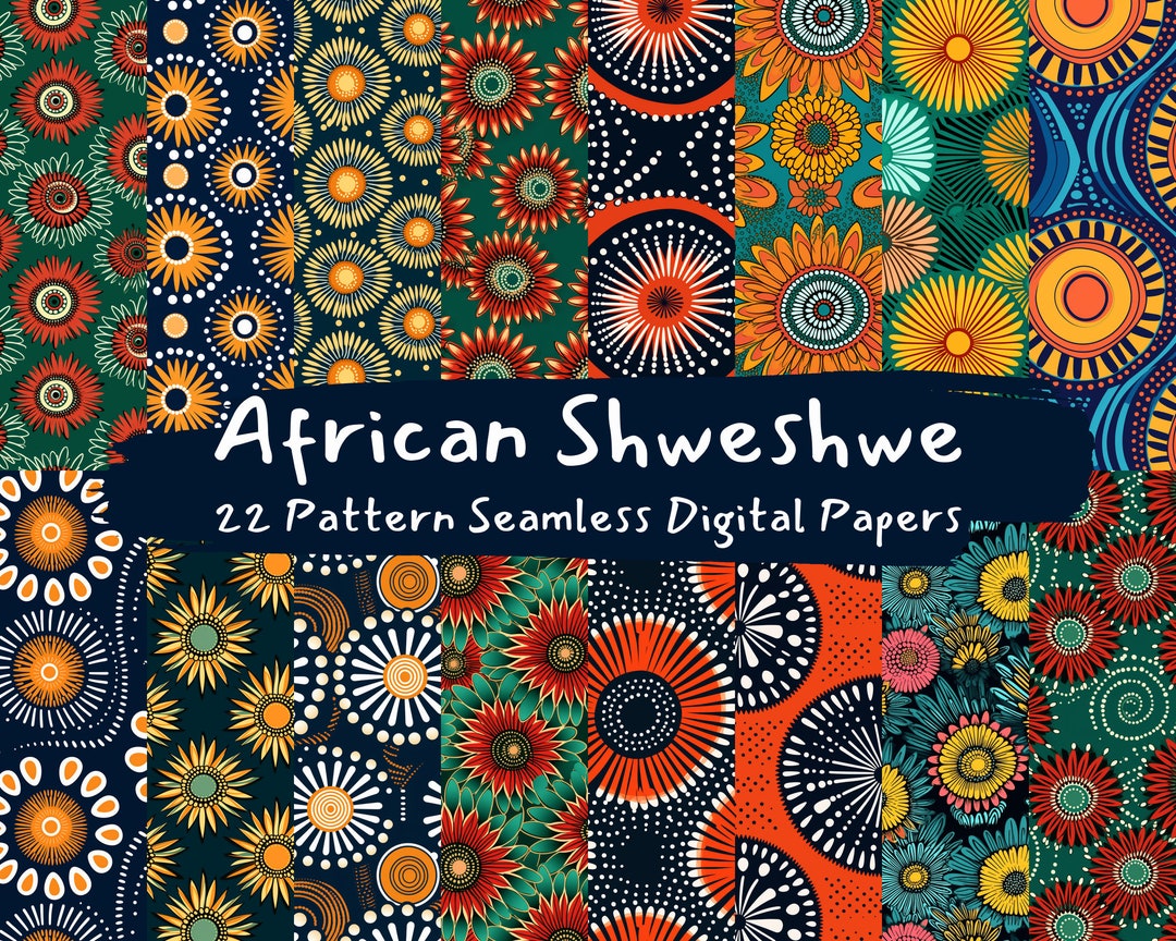 African Shweshwe Pattern Seamless Digital Papers - Tile Patterns ...