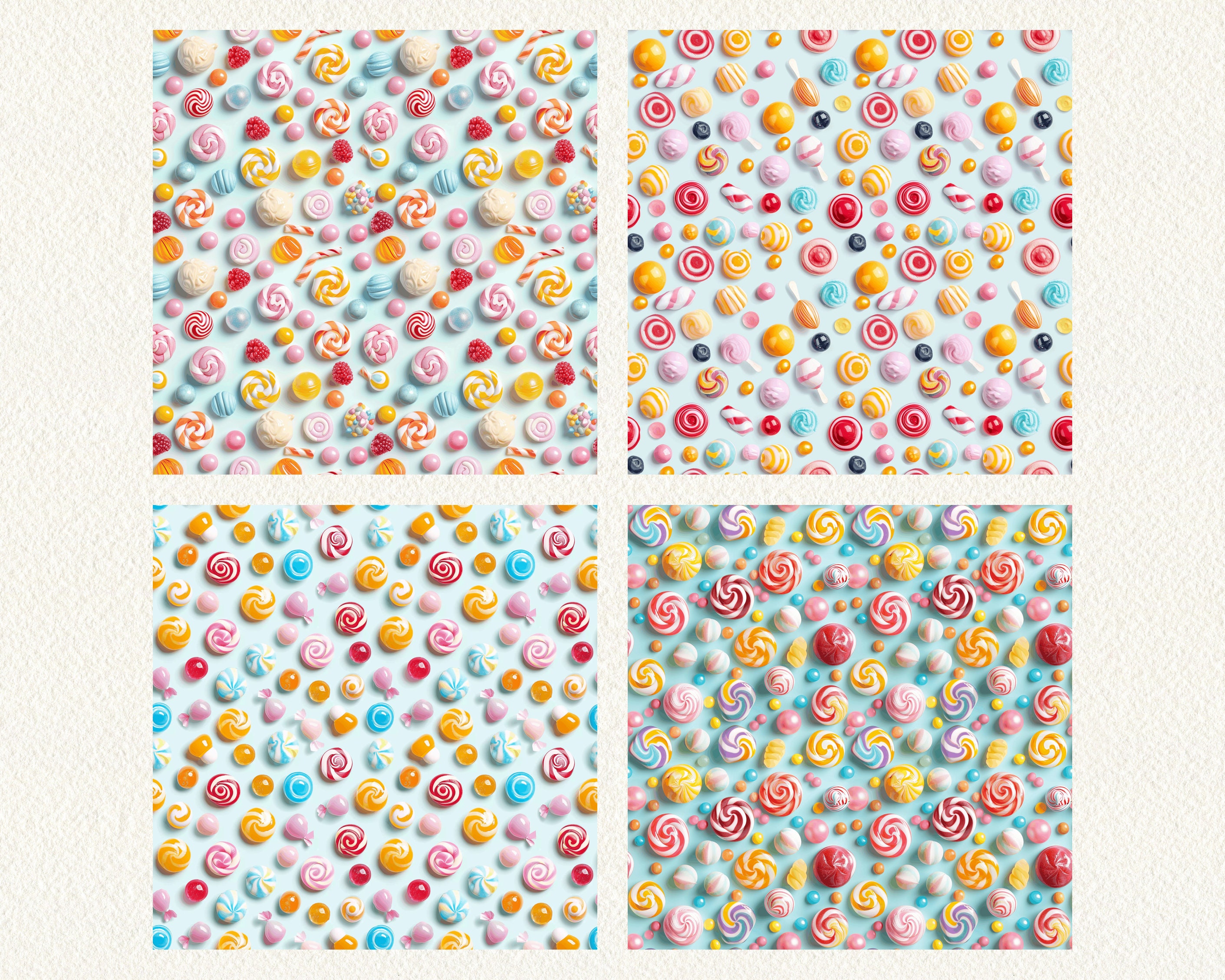 Colorful Candy Pattern Seamless Digital Papers - Printable Scrapbook ...