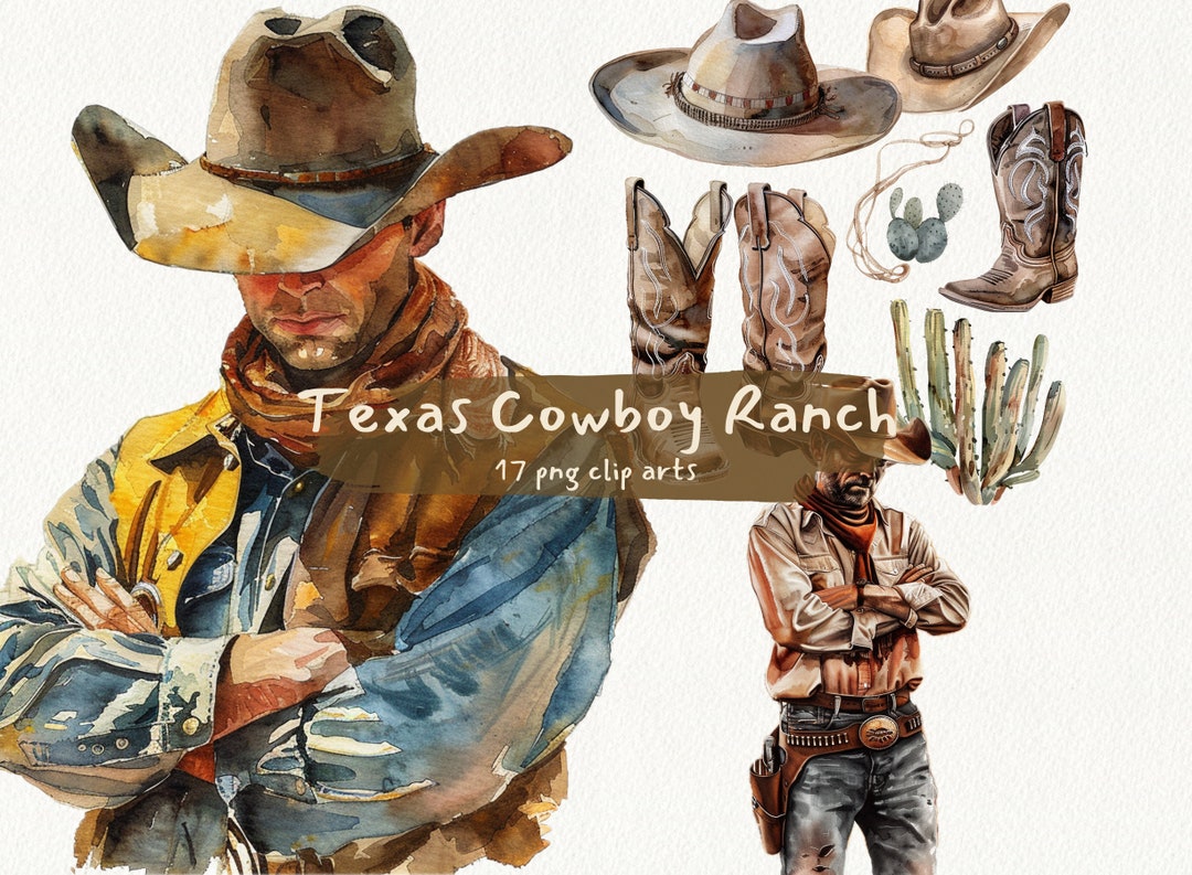 Texas Cowboy Ranch Printable Clipart, Png Format, Transparent ...