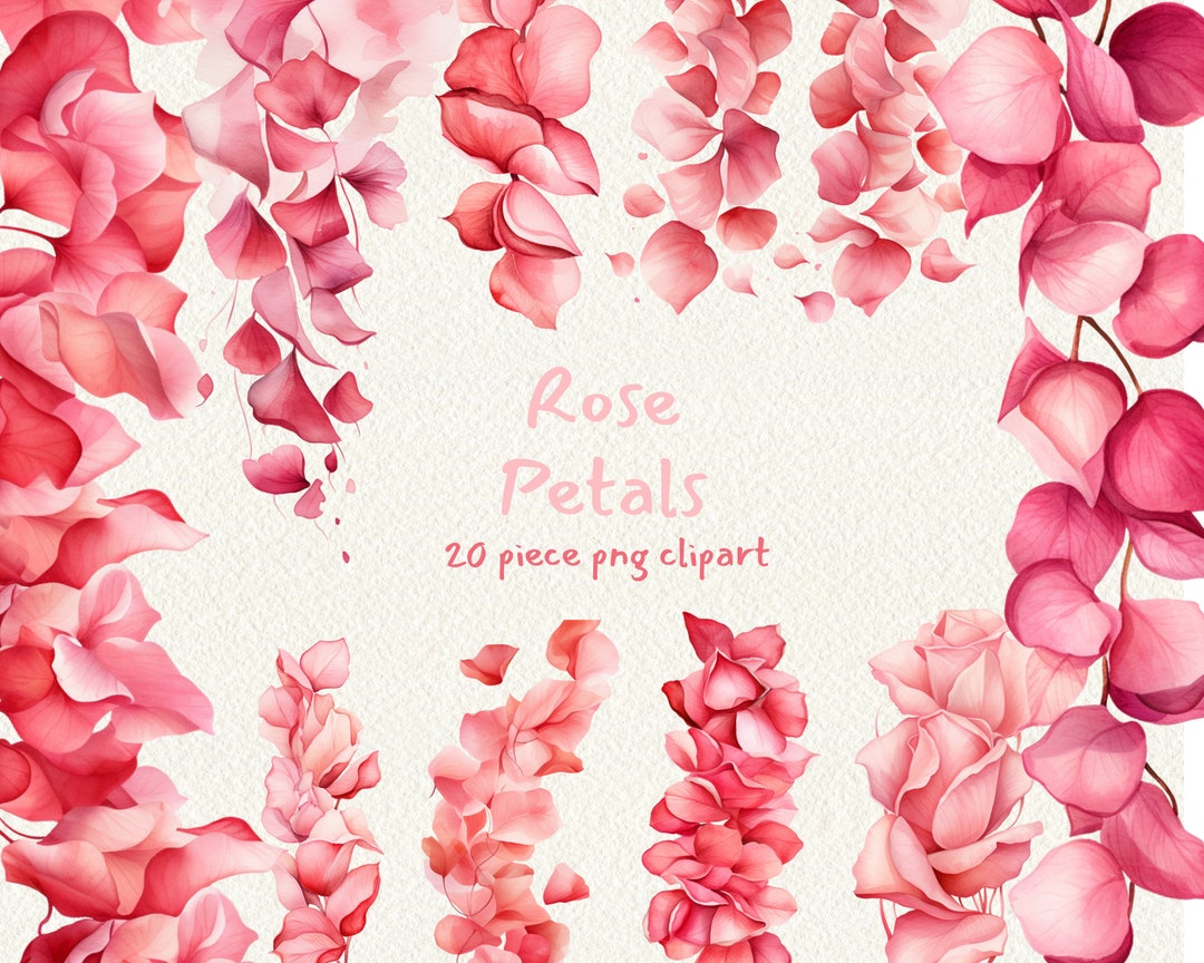 Rose Petals, Digital Printable Clip Art Graphics in PNG Format ...