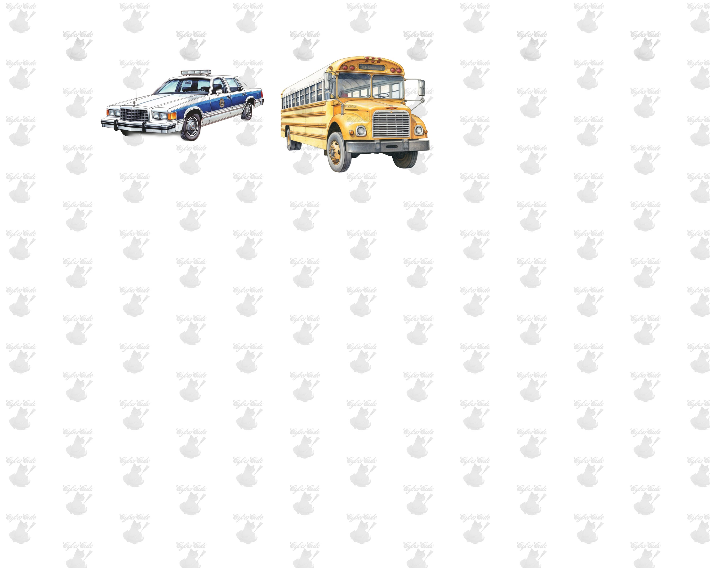 Utility Cars, Digital Clipart Bundle in PNG Format Transparent ...