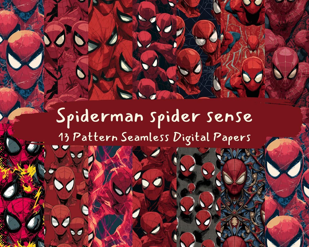 Spiderman Spider Sense Pattern Seamless Digital Papers - Printable ...