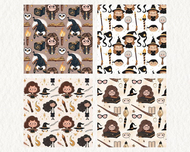 Wizarding School Pattern Seamless Digital Papers Printable Scrapbook ...