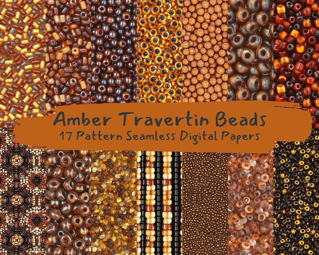 Amber Travertin Beads Pattern Seamless Digital Papers - Printable ...