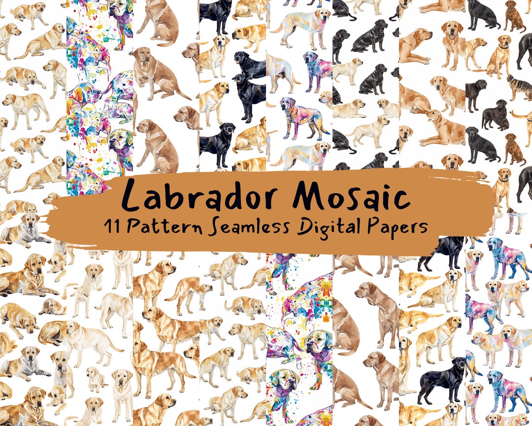 Labrador Mosaic Pattern Seamless Digital Papers - Tile Patterns ...